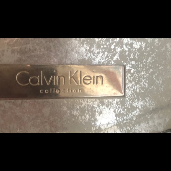 Calvin Klein | Shoes | Silver Leather Sandals | Poshmark